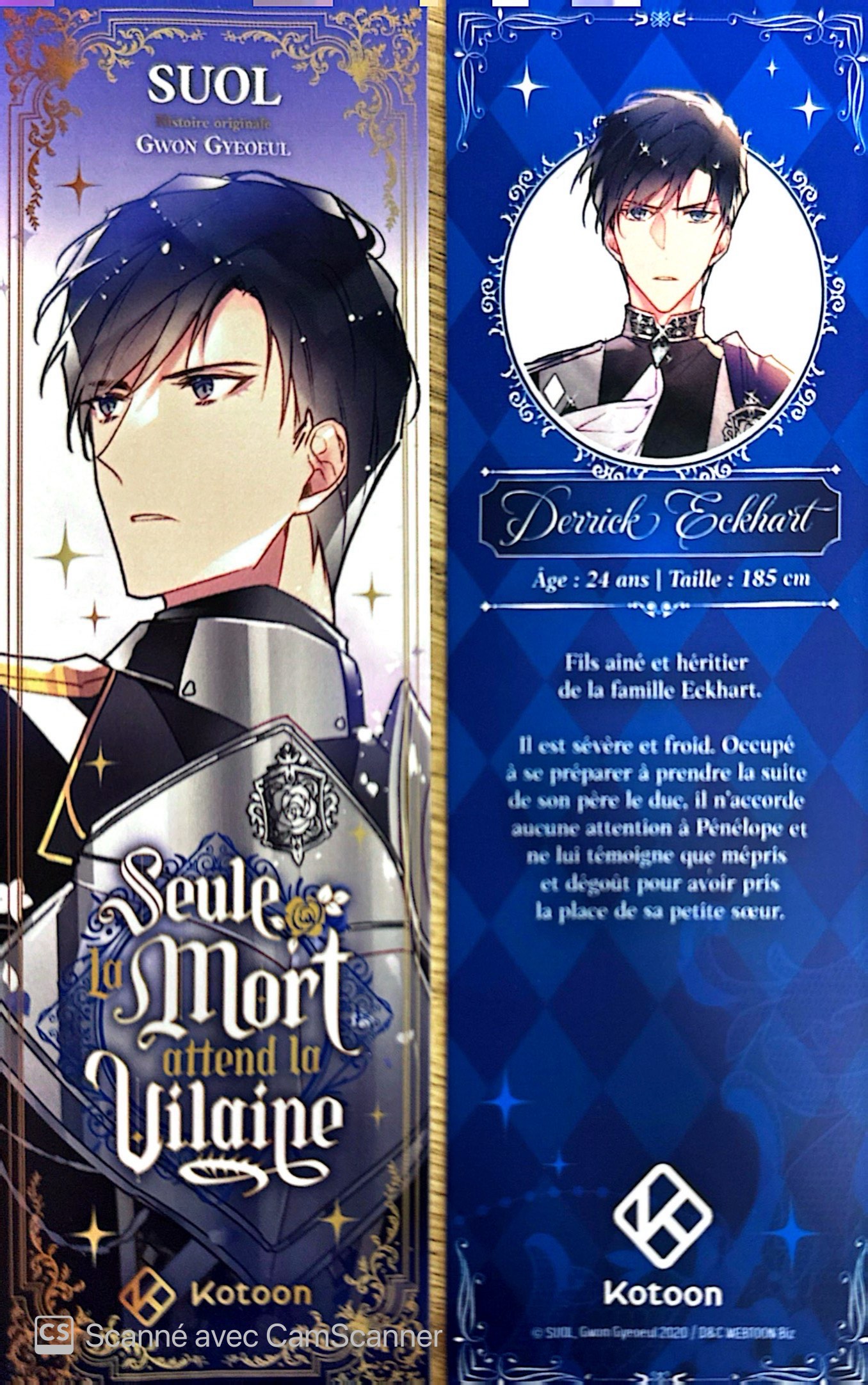 Bazar du manga : Seule la mort attend la vilaine - Marque-pages ...